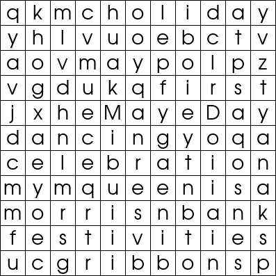 Free Word Searches - May Day